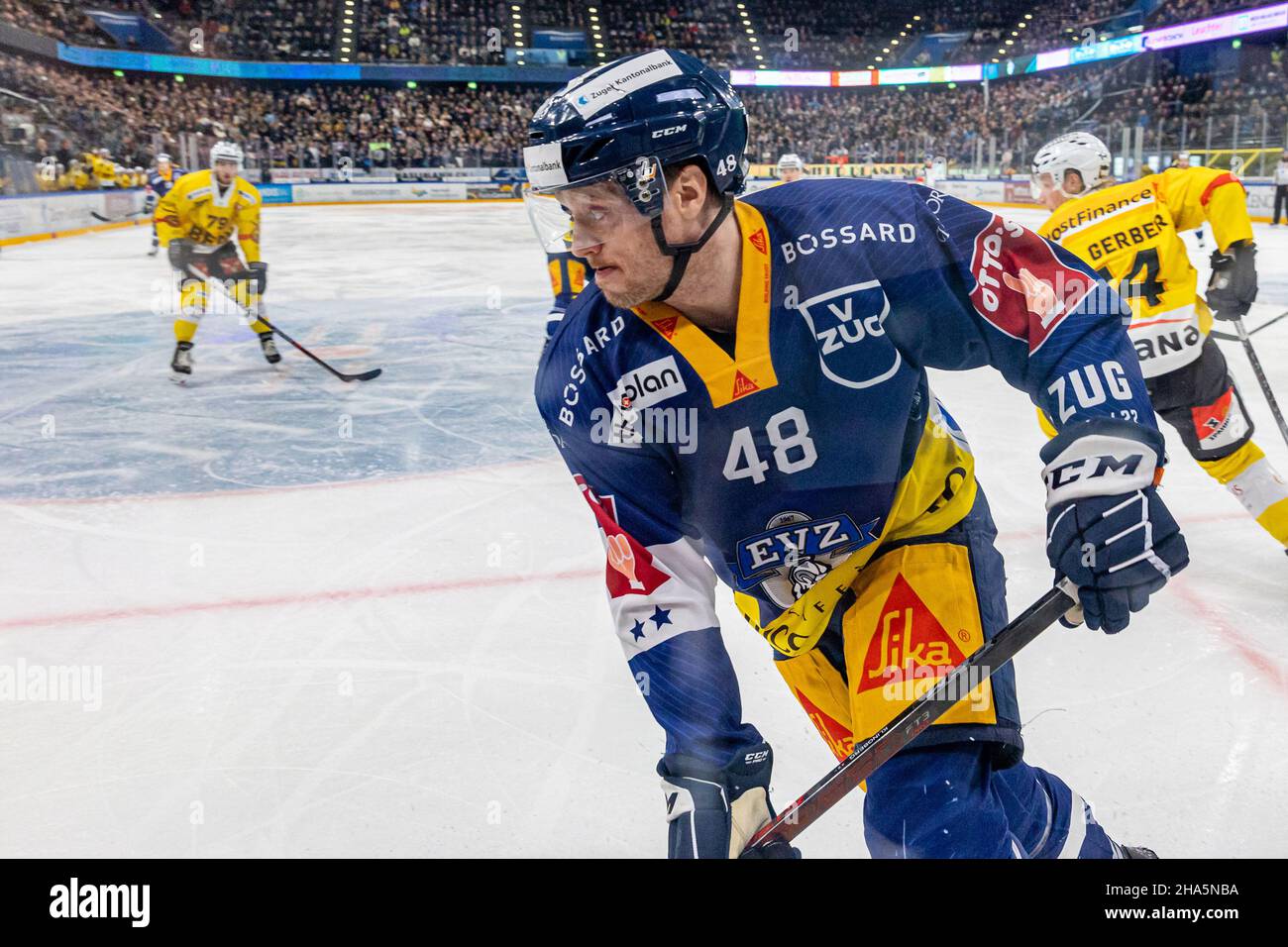 Carl Klingberg # 48 (EV Zug) during the National League Regular Season ...