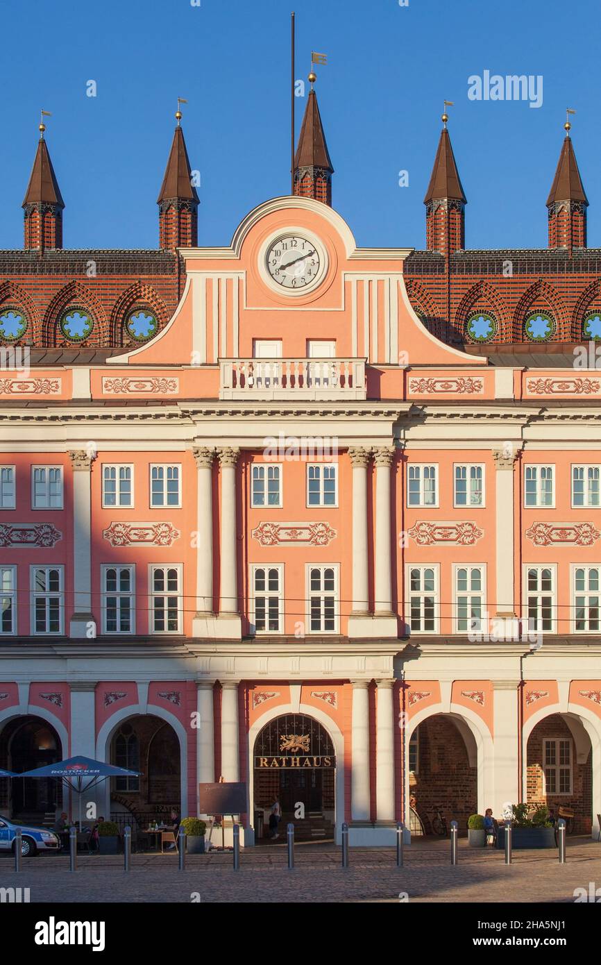 rostock town hall on neuer markt,rostock,mecklenburg-western pomerania ...