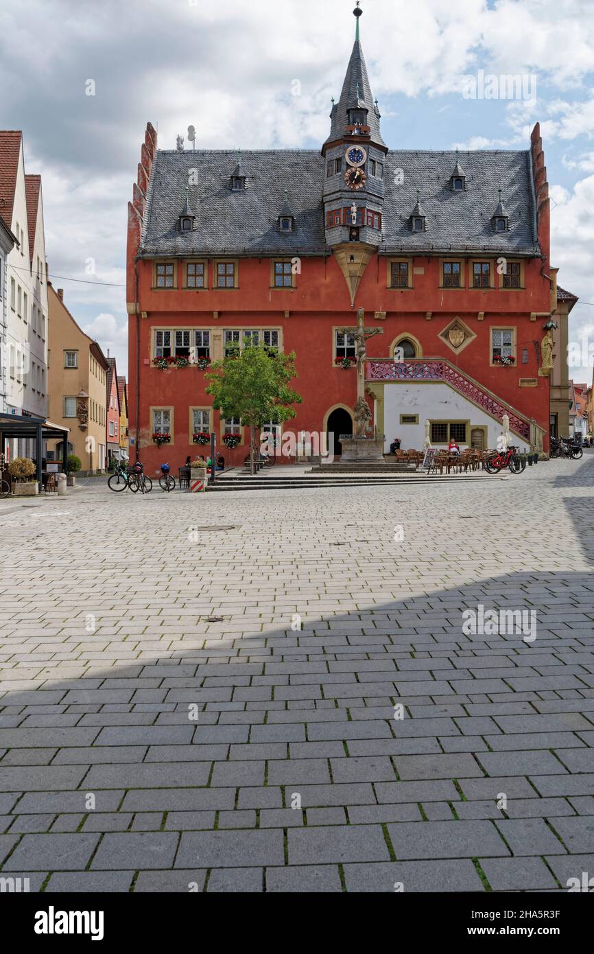 the new town hall in the historic old town of ochsenfurt am main ...