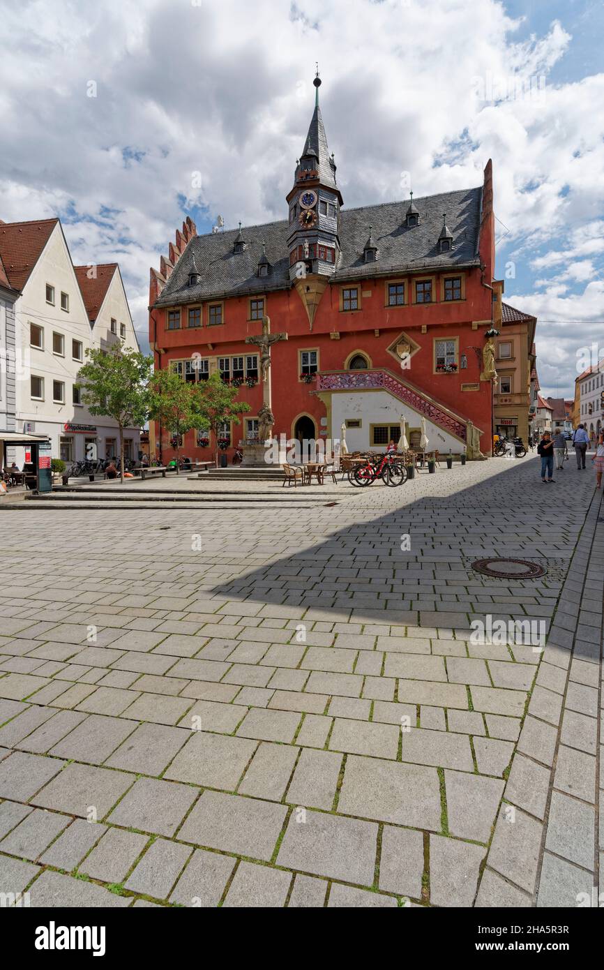 the new town hall in the historic old town of ochsenfurt am main ...