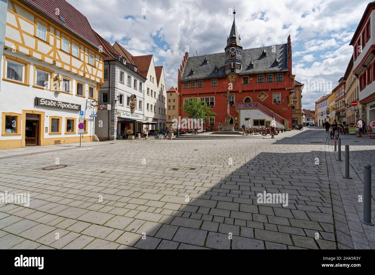 the new town hall in the historic old town of ochsenfurt am main ...