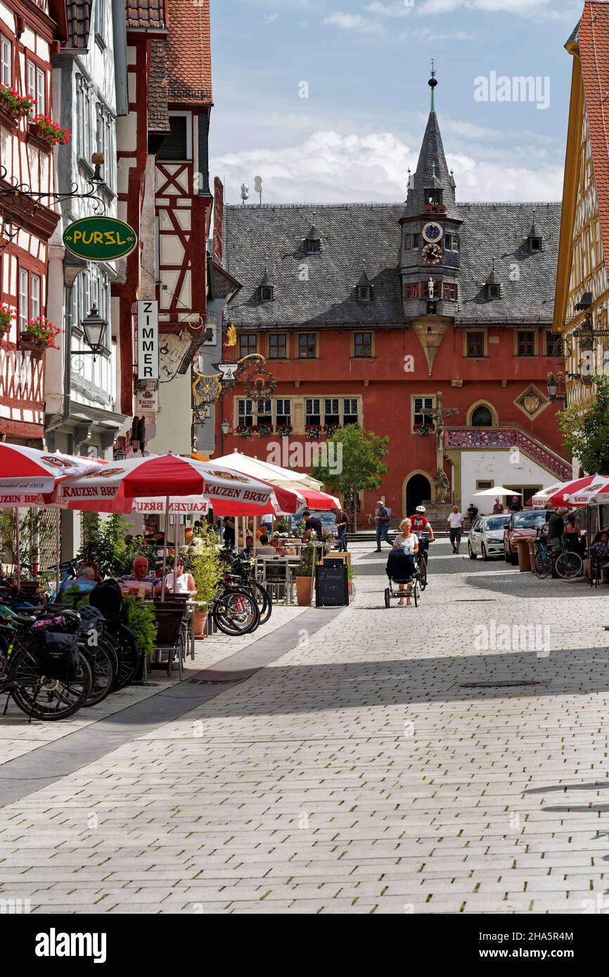 the new town hall in the historic old town of ochsenfurt am main ...