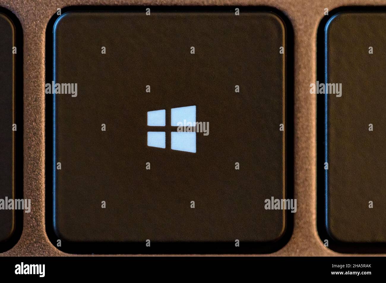 Close-up of keyboard windows button key. Computer technology concept ...