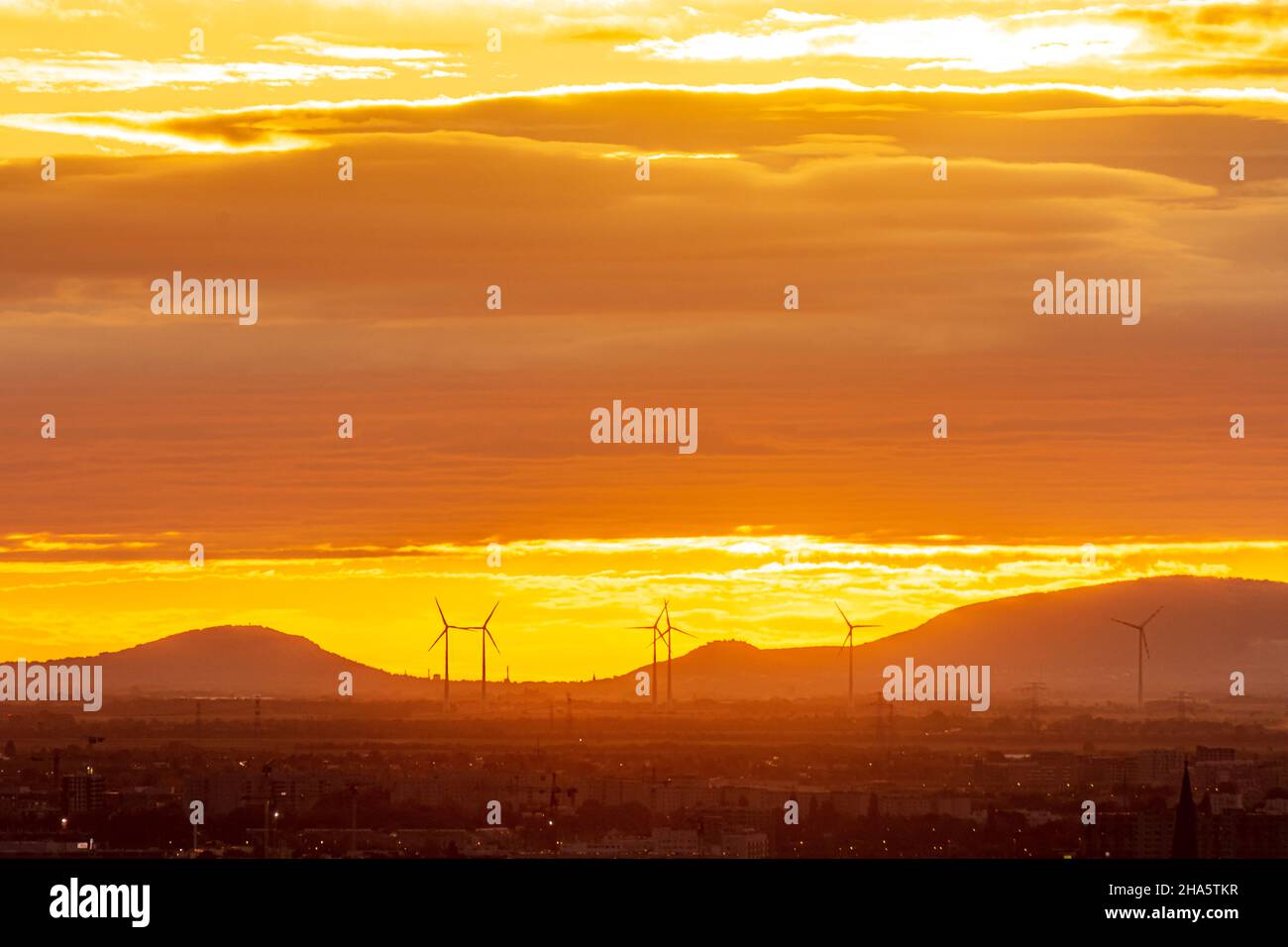 vienna,houses in vienna,wind turbines in marchfeld,mountain little ...
