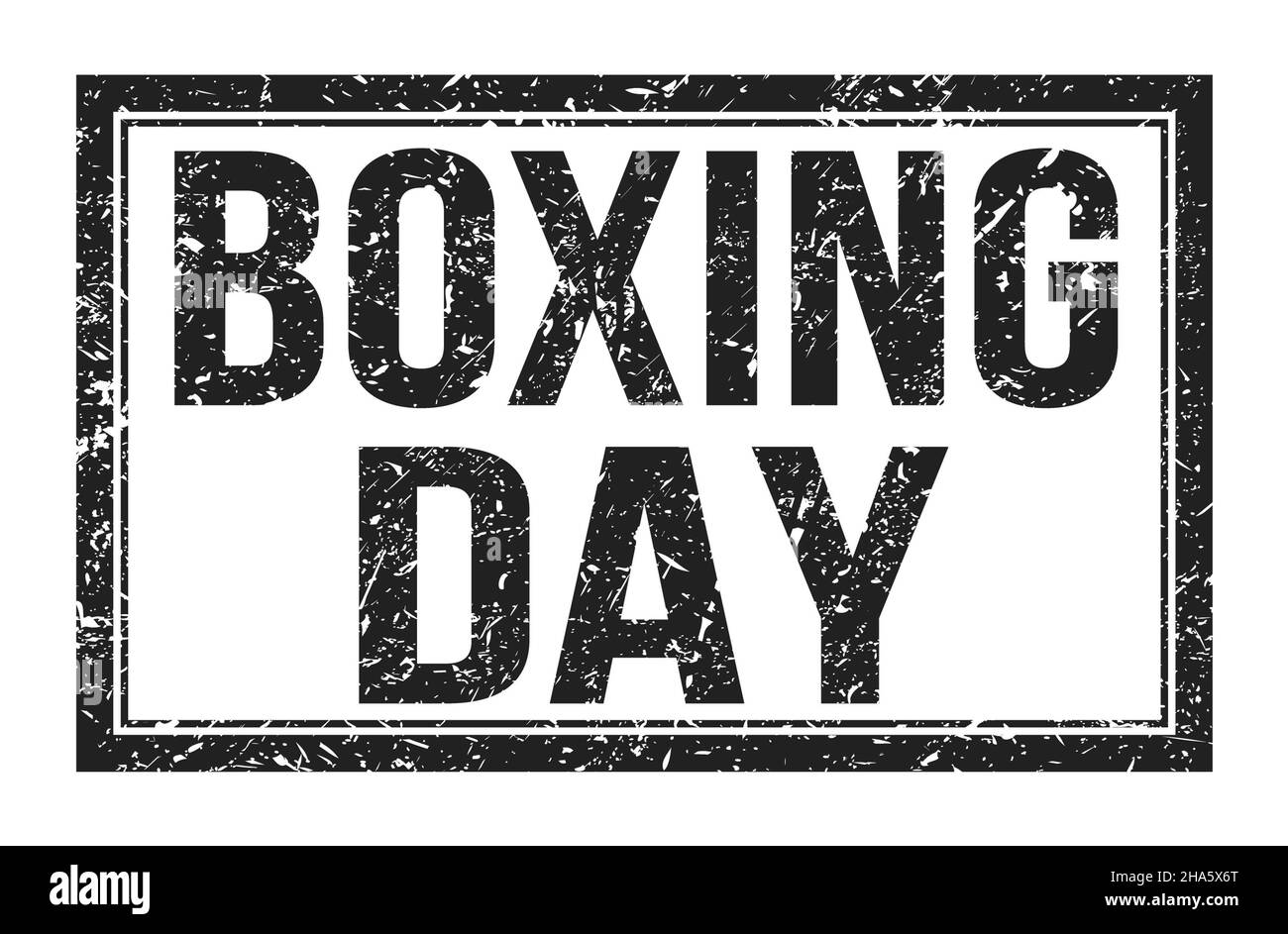 BOXING DAY, words written on black rectangle stamp sign Stock Photo - Alamy