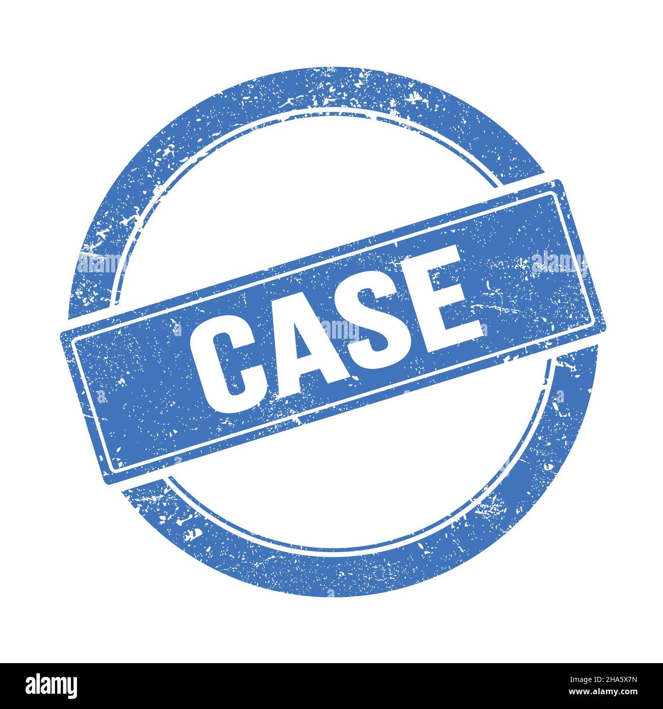 CASE text on blue grungy round vintage stamp Stock Photo - Alamy