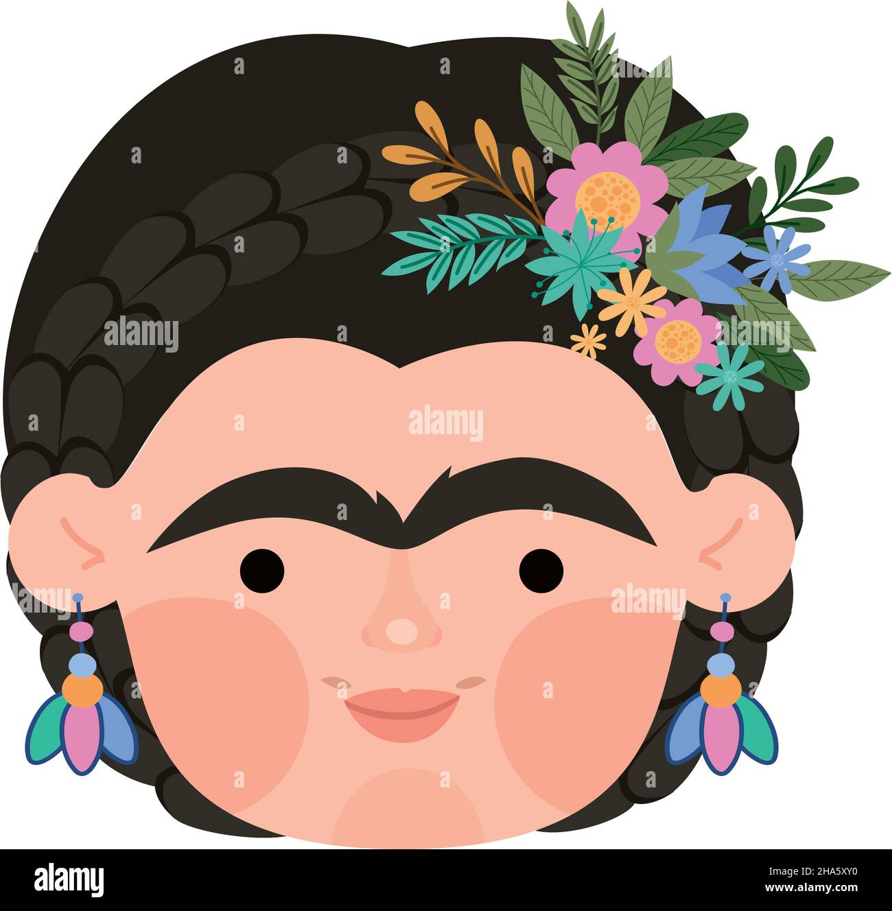 frida kahlo face Stock Vector Image & Art - Alamy
