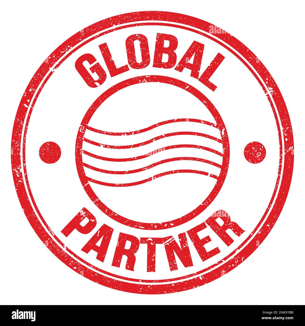 GLOBAL PARTNER text written on red round postal stamp sign Stock Photo ...
