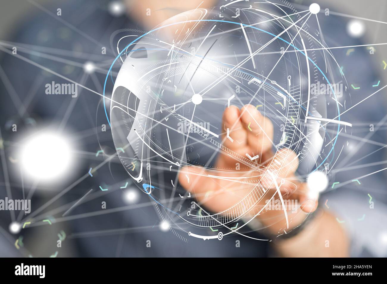 3D rendering of a digital globe; business globalization concept Stock ...