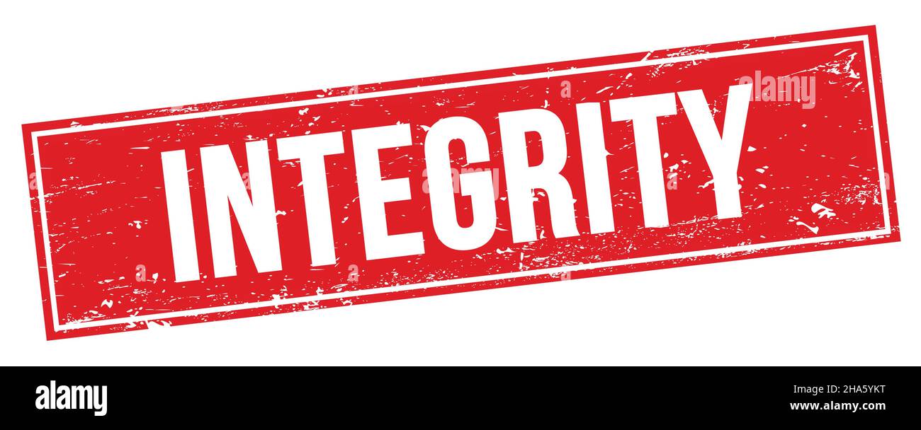 INTEGRITY text on red grungy rectangle stamp sign Stock Photo - Alamy