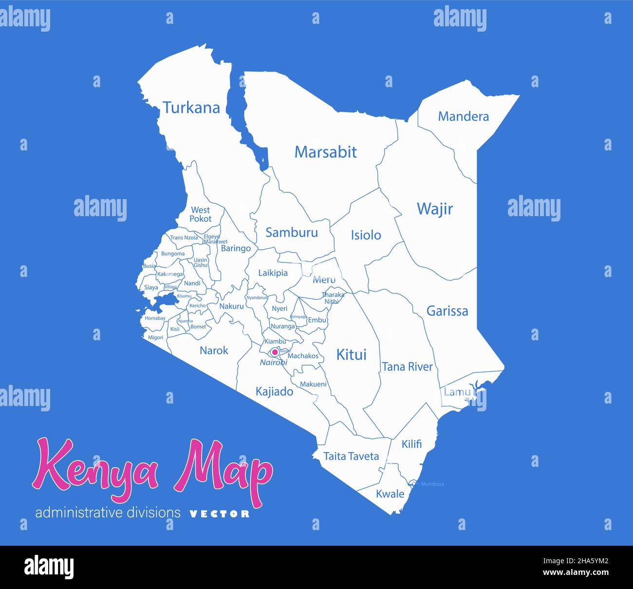 Outline map country kenya Stock Vector Images - Alamy