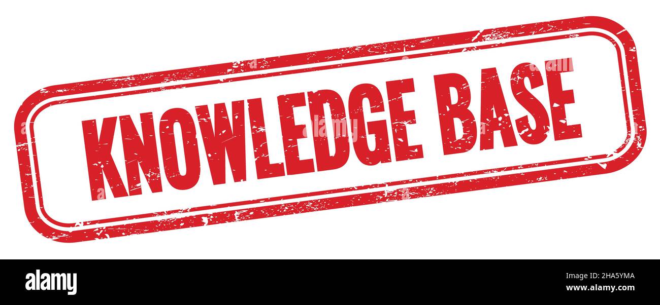KNOWLEDGE BASE text on red grungy vintage rectangle stamp Stock Photo ...