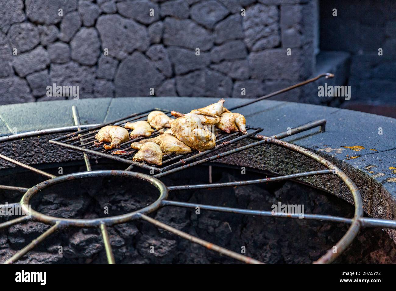 food,chicken are cooked on a volcanic grill,el diablo visitor center ...