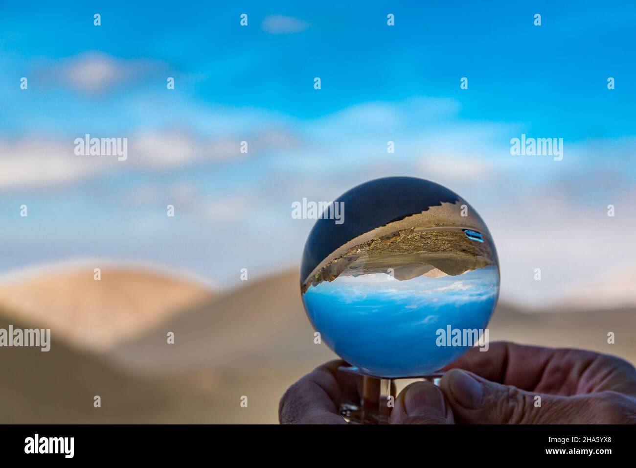 view through a glass ball from the el diablo visitor center to the ...