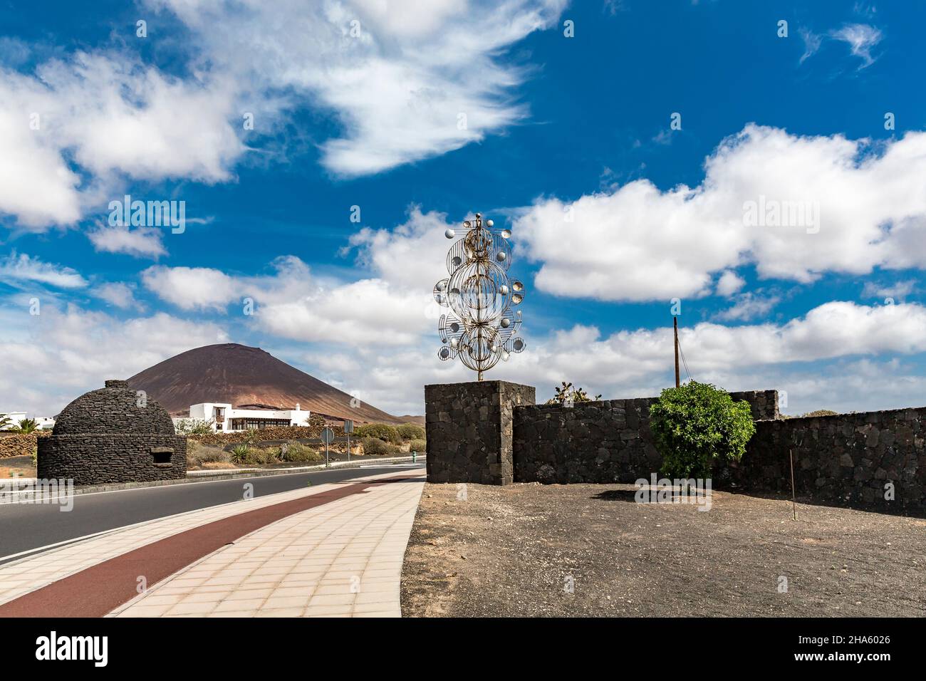 small greyhound,on a wall,sculpture by césar manrique,spanish artist ...