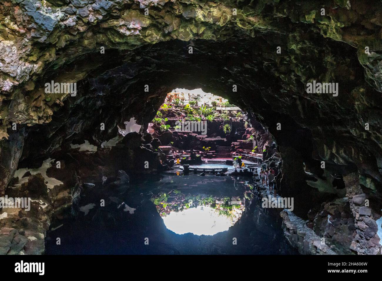 underground lake in the lava tunnel,jameos del agua,art and cultural ...