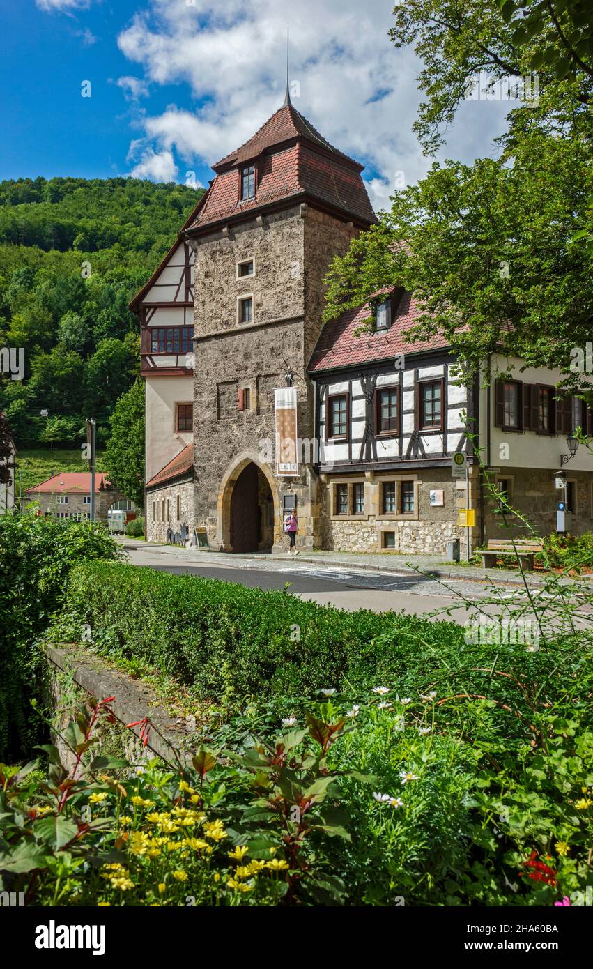 gate tower at the residential castle urach,bad urach,baden-wuerttemberg ...