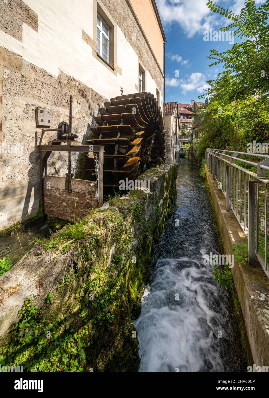 mill wheel at the historic monastery mill,city museum,bad urach,baden ...