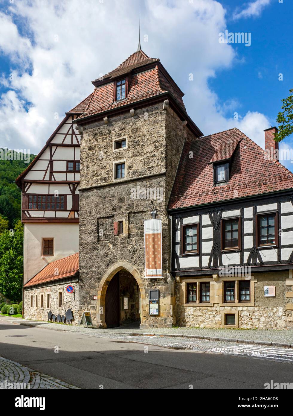 gate tower at the residential castle urach,bad urach,baden-wuerttemberg ...