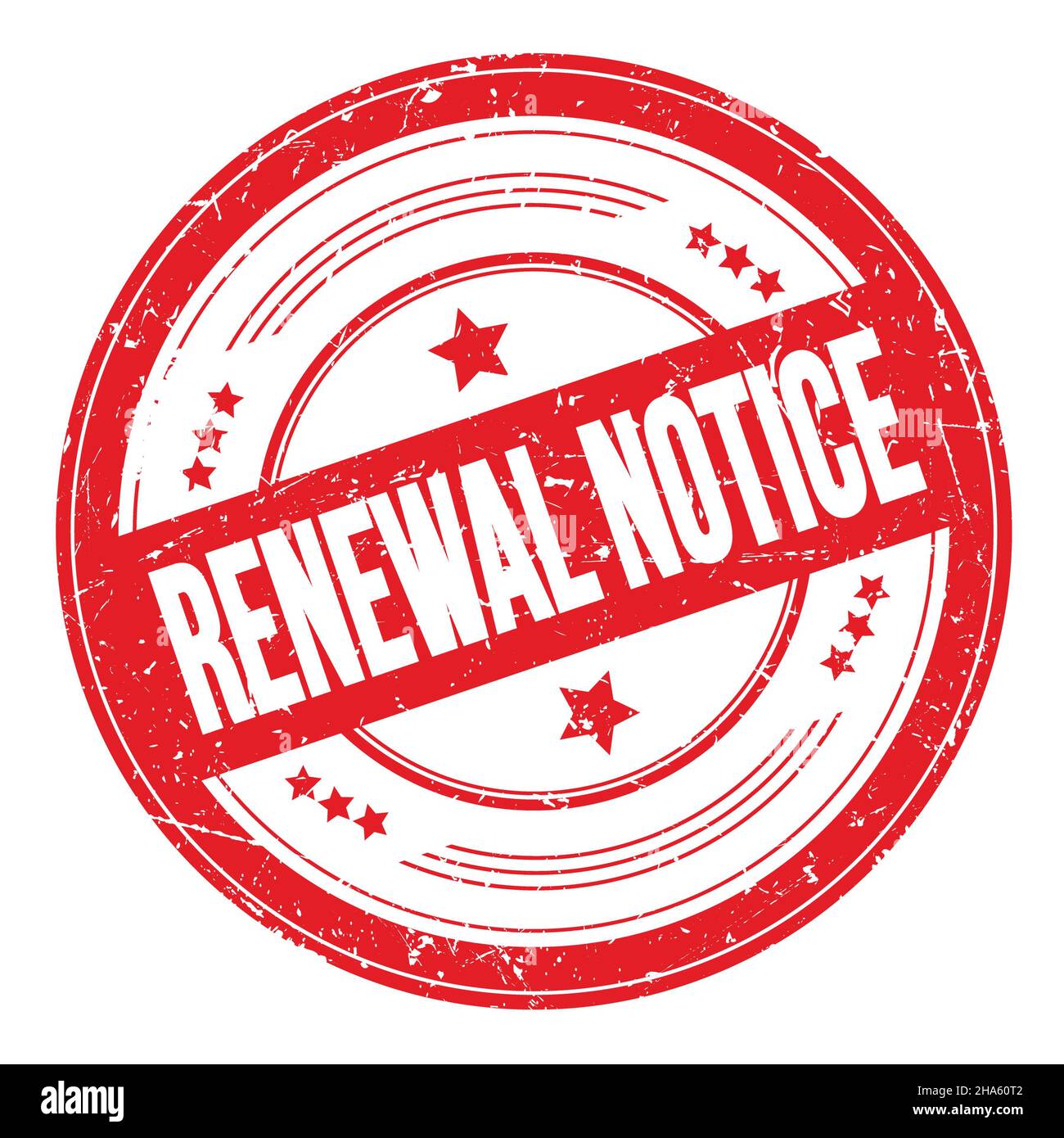 RENEWAL NOTICE text on red round grungy texture stamp Stock Photo - Alamy