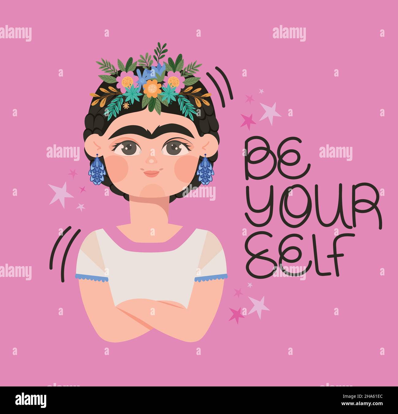 pretty frida kahlo card Stock Vector Image & Art - Alamy
