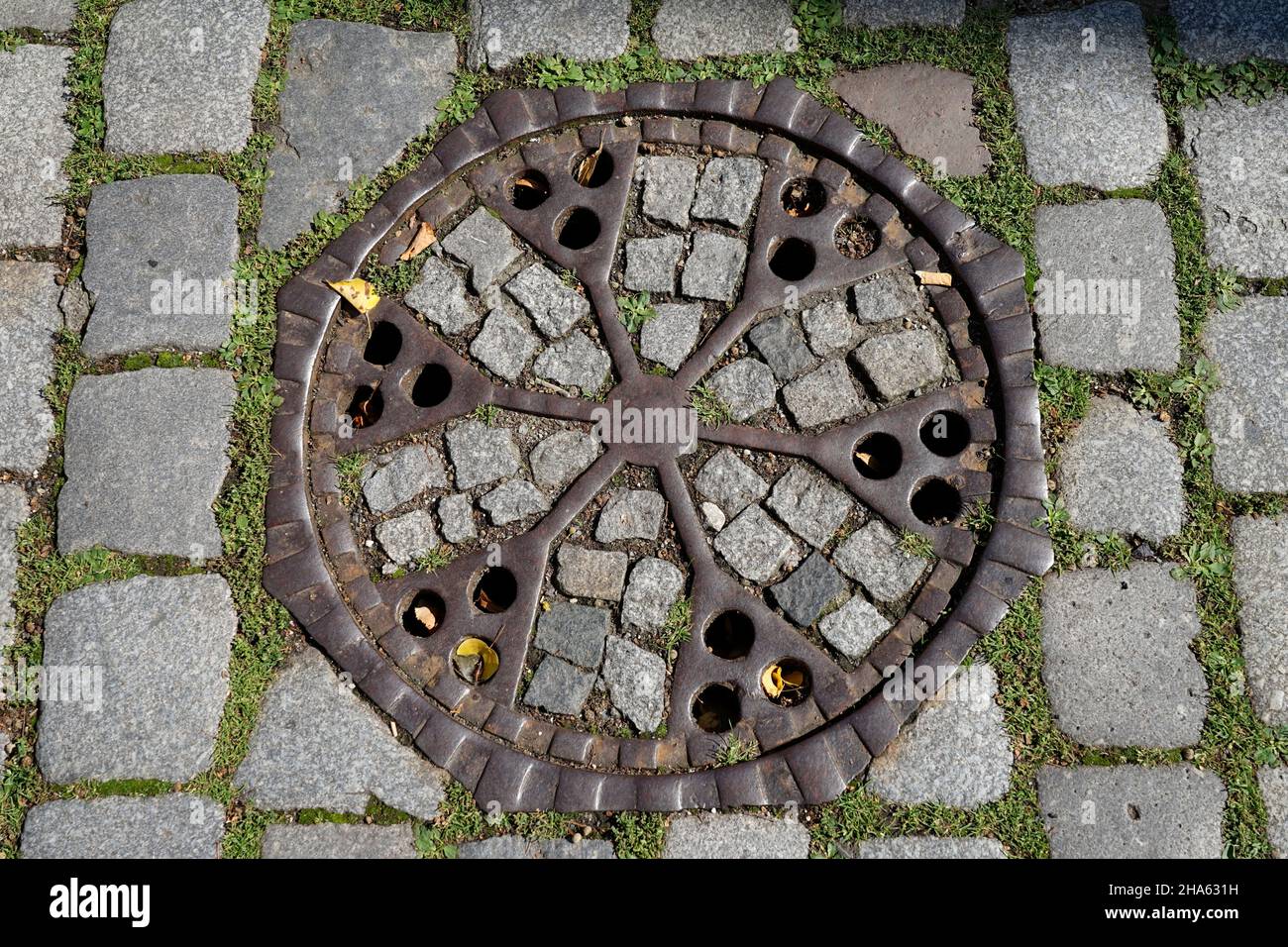 germany,bavaria,upper franconia,bamberg,old town,stone pavement ...