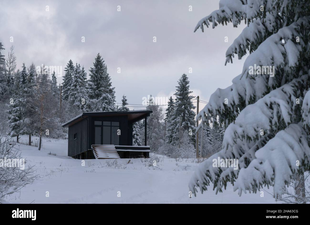 Modern log cabin exterior hi-res stock photography and images - Alamy