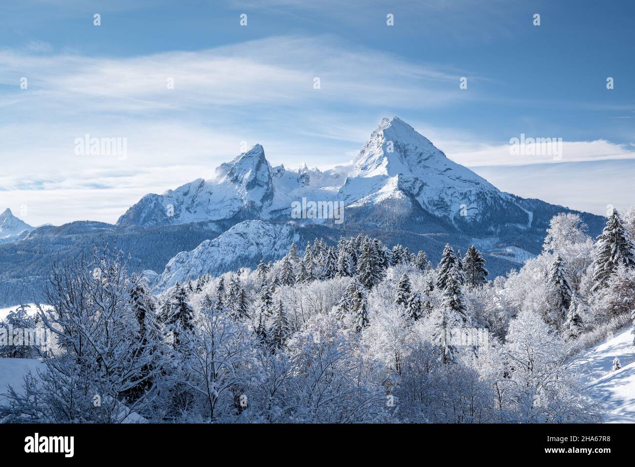 Winter landscape in the Alps, Berchtesgaden, Bavaria, Germany Stock ...