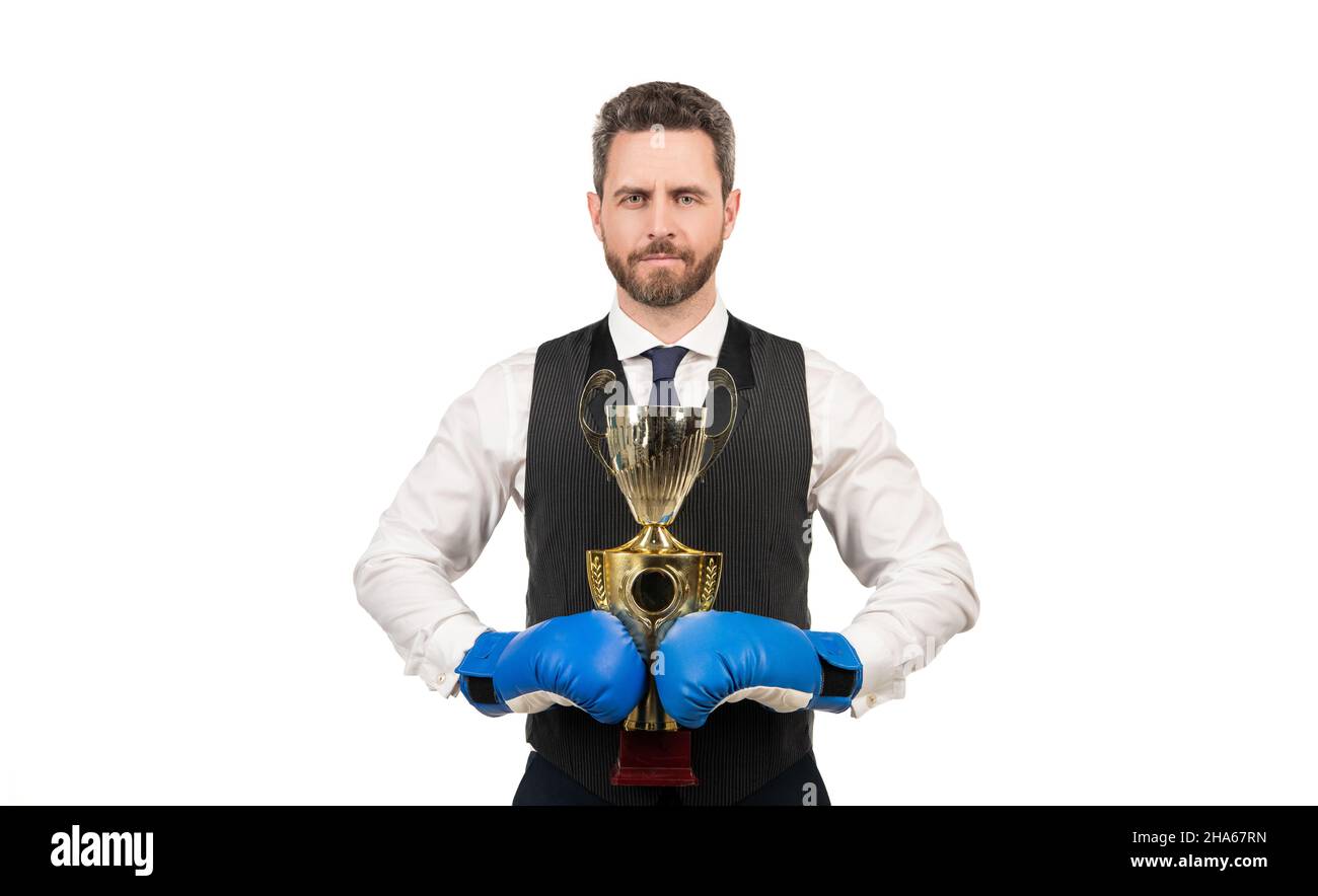 successful ceo boxer. relentless struggle and success. confident man ...