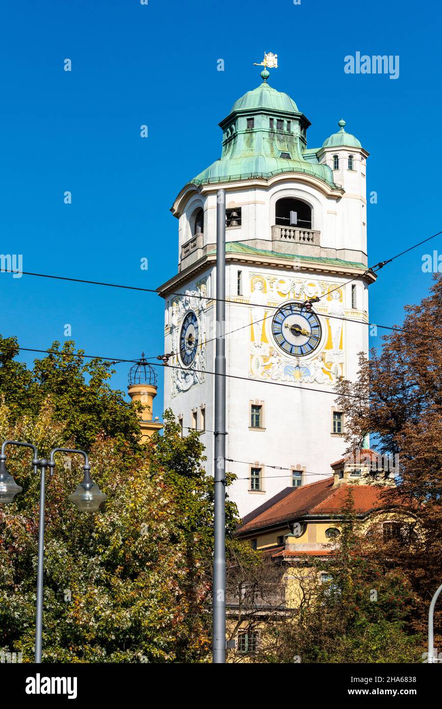 the jugendstil tower of the müller volksbad in munich Stock Photo - Alamy