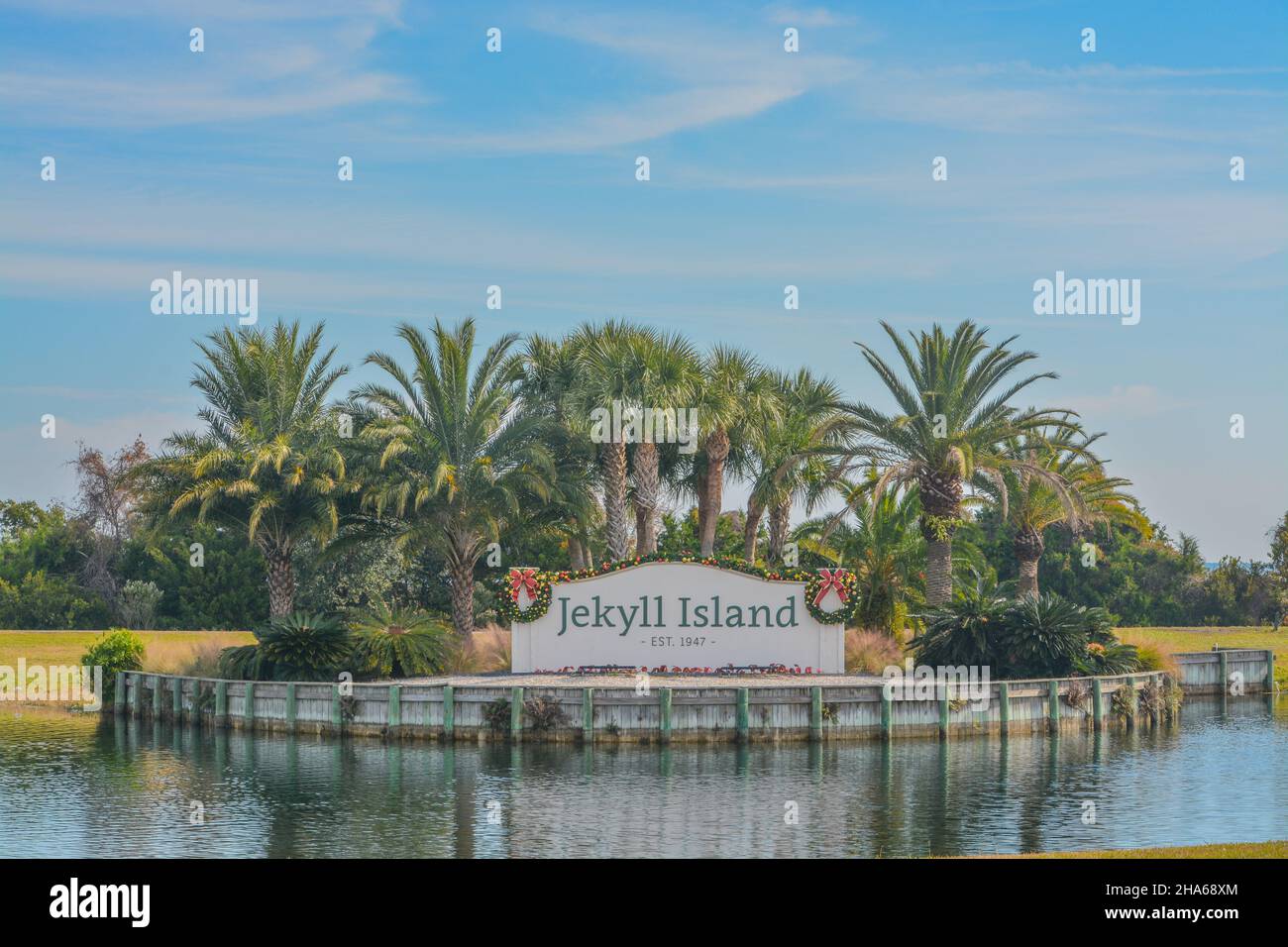 The Jekyll Island Sign for this Barrier Island in Glynn County, Georgia ...
