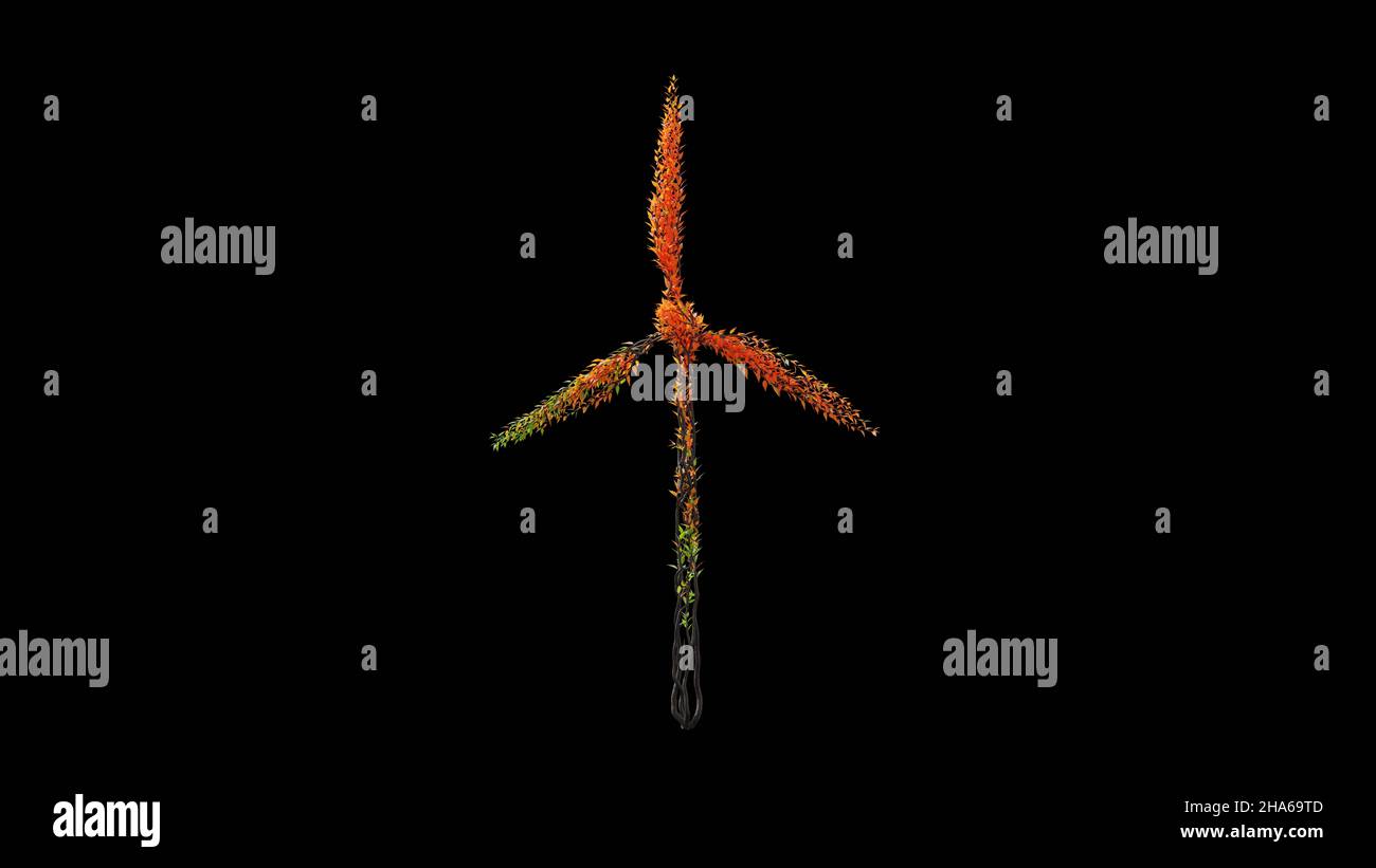 Wind turbine tree. Tree in a shape of a Wind turbine. Seasonal ...