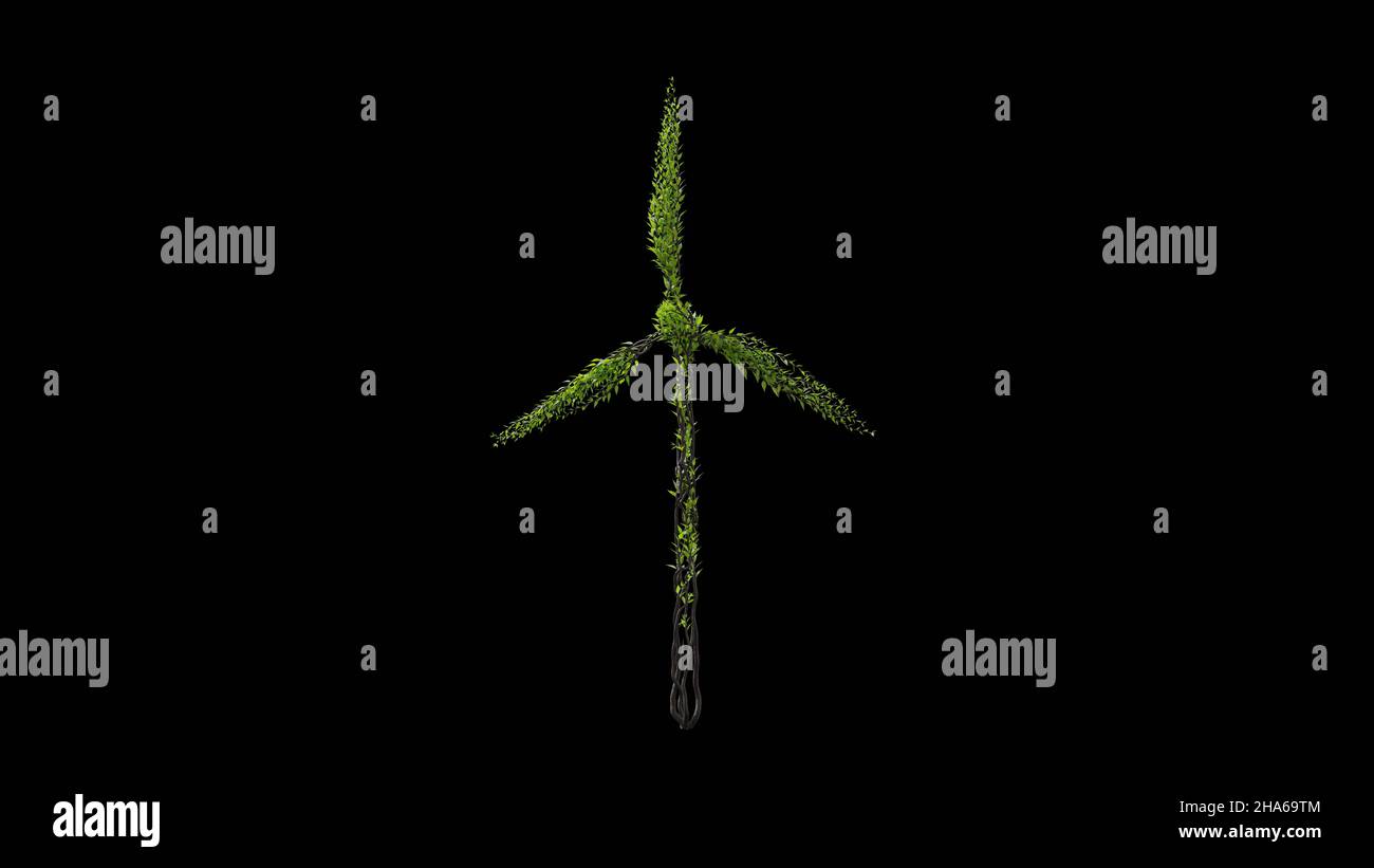 Wind turbine tree. Tree in a shape of a Wind turbine. Seasonal ...