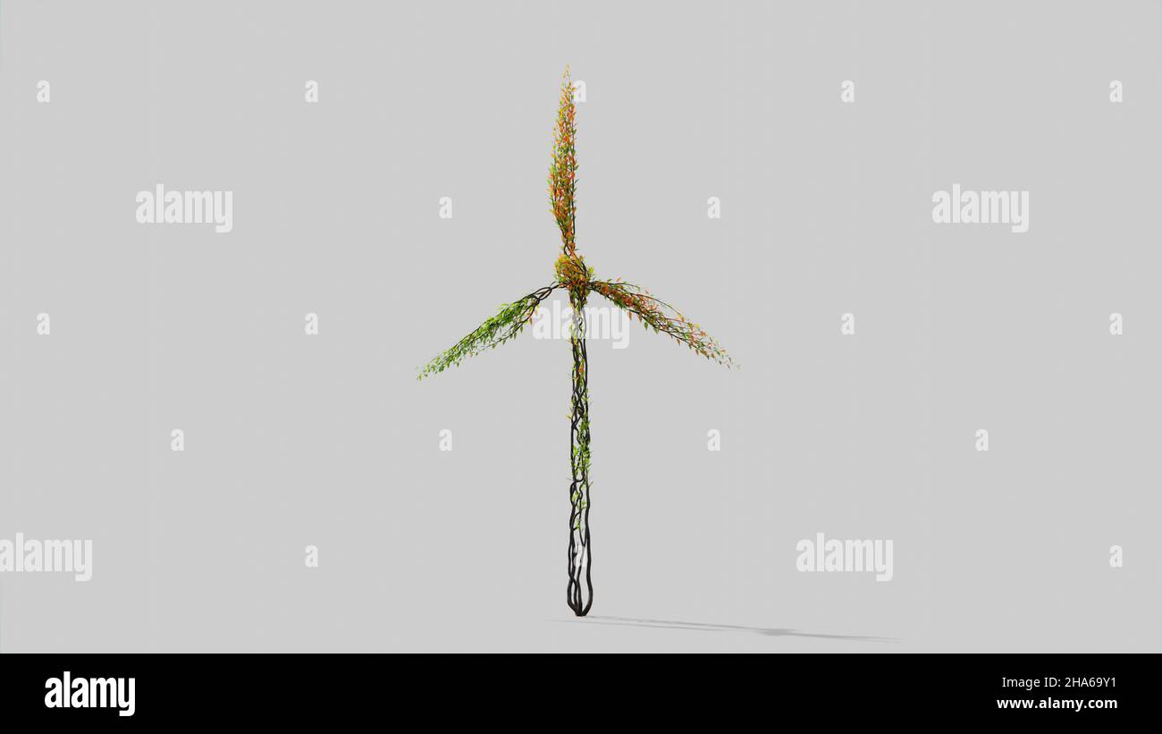 Wind turbine tree. Tree in a shape of a Wind turbine. Seasonal ...