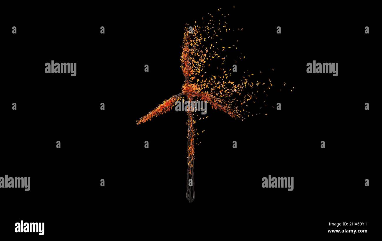 Wind turbine tree. Tree in a shape of a Wind turbine. Seasonal ...