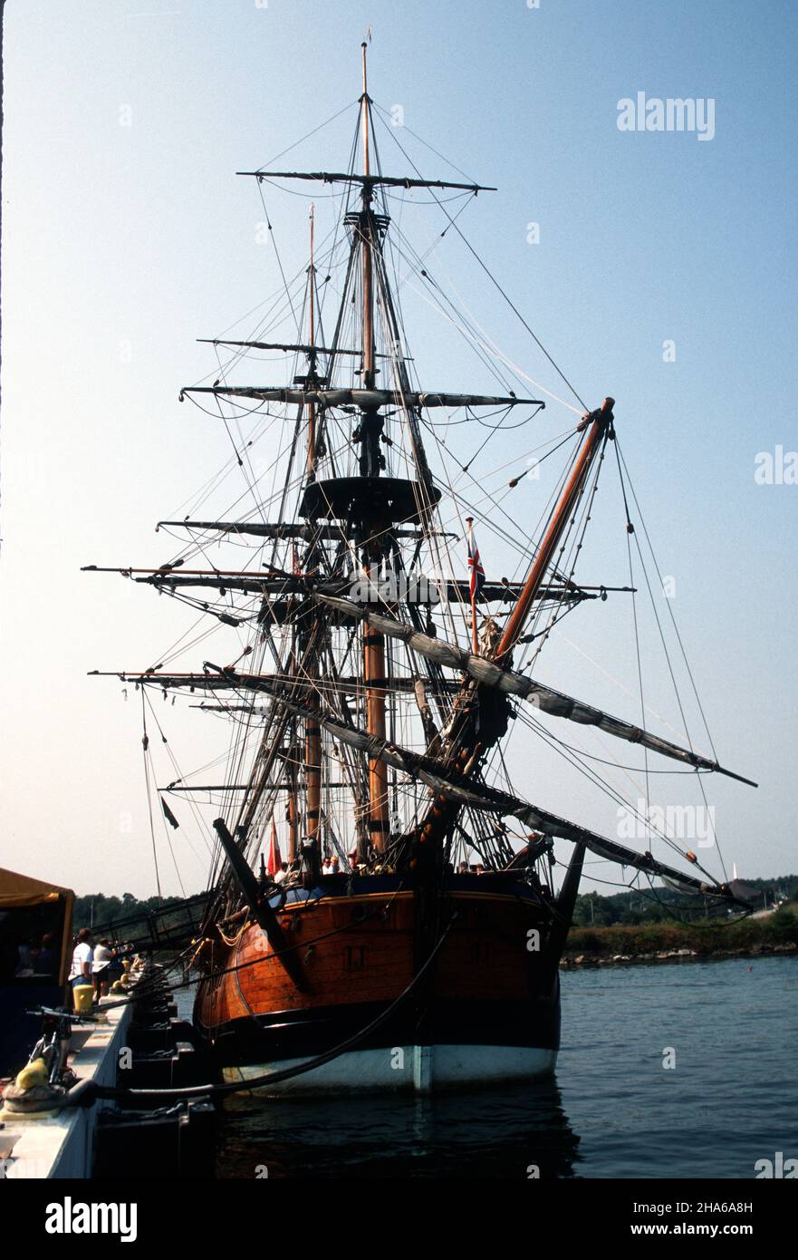 HMB Endeavor, a reproduction of the vessel used by Captain James Cook ...