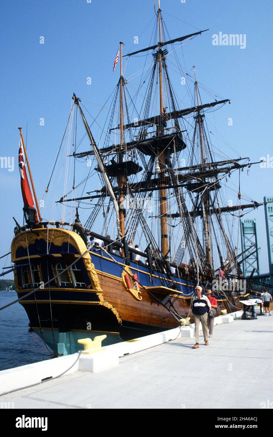 HMB Endeavor, a reproduction of the vessel used by Captain James Cook ...