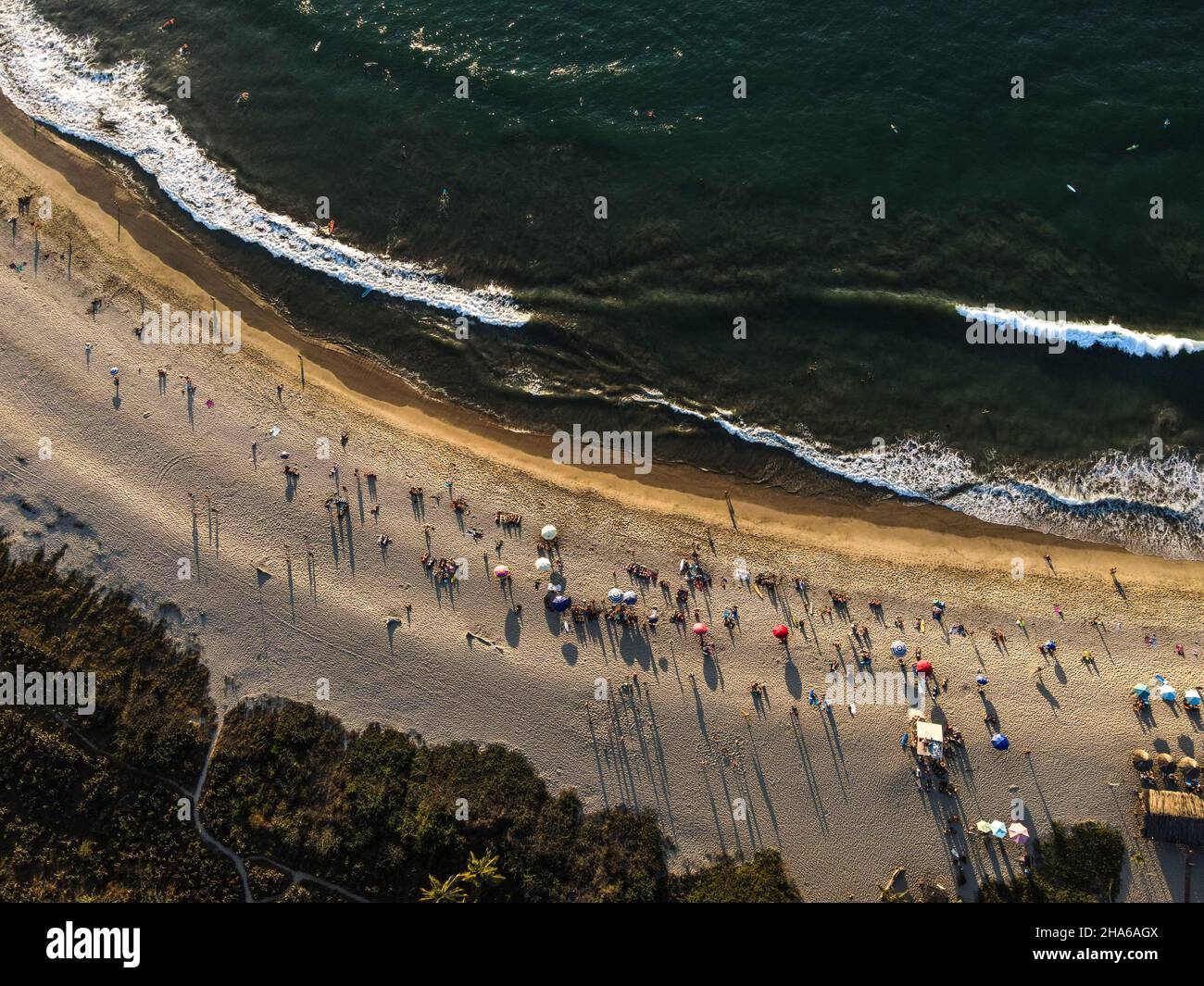 aerial view of beach at sunset Stock Photo - Alamy