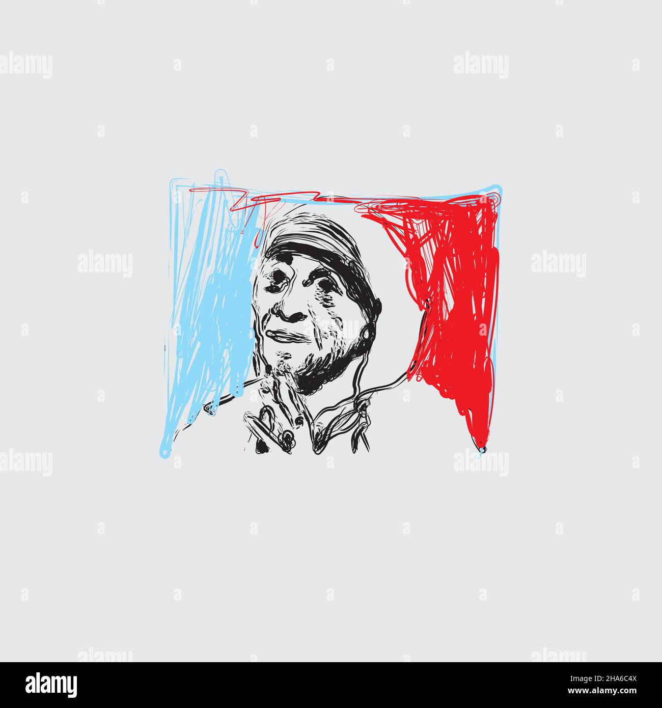 Mother Teresa Nun warrior for humanity sketch Stock Vector Image & Art ...