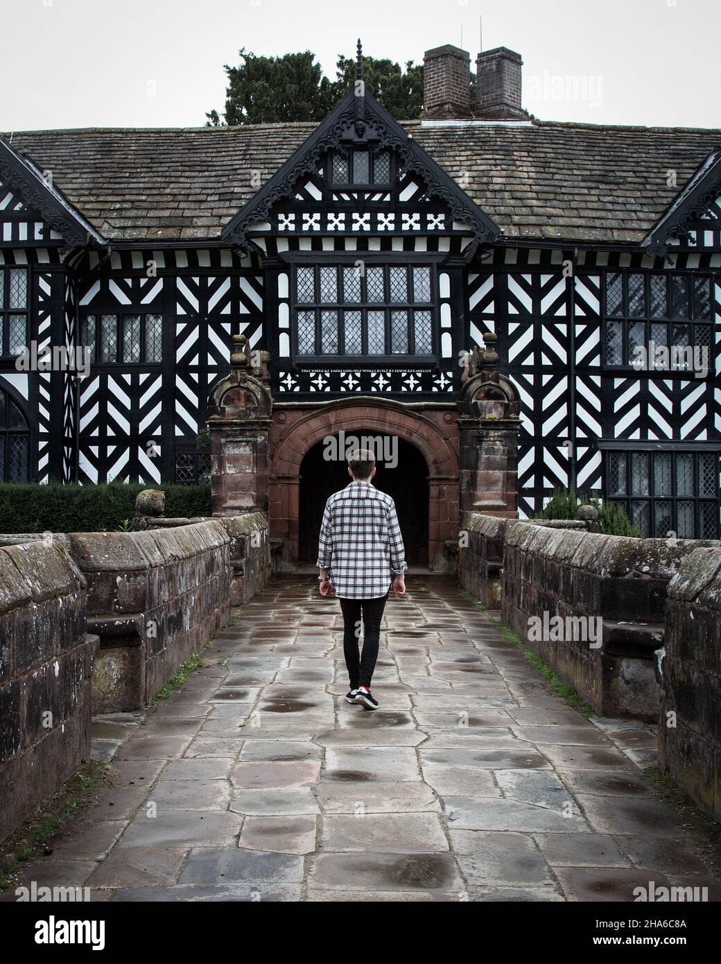 Admiring the tudor facade of this National Trust manor. Speke Hall is a ...