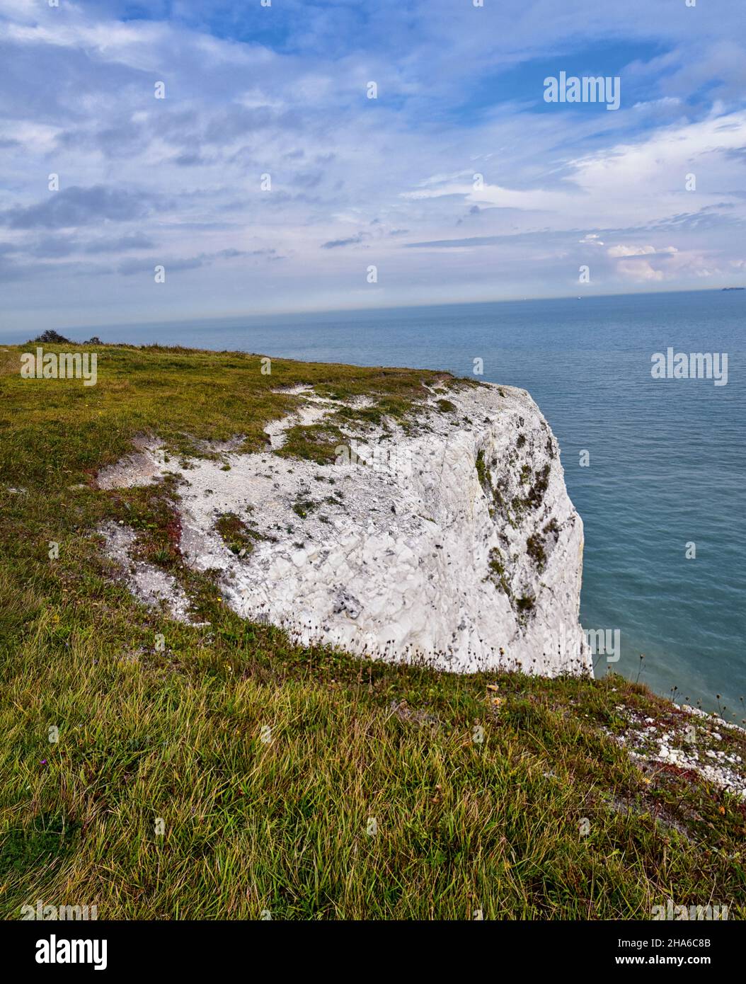 White Cliffs of Dover. Close up detailed landscape view of the cliffs ...