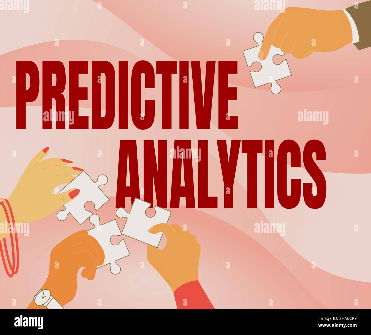 Text caption presenting Predictive Analytics. Business idea Optimize Collection Achieve CRM ...