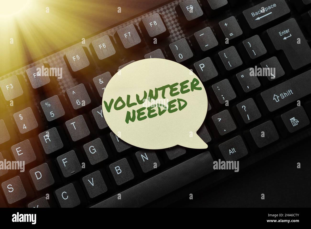 Text caption presenting Volunteer Needed. Internet Concept Looking for ...