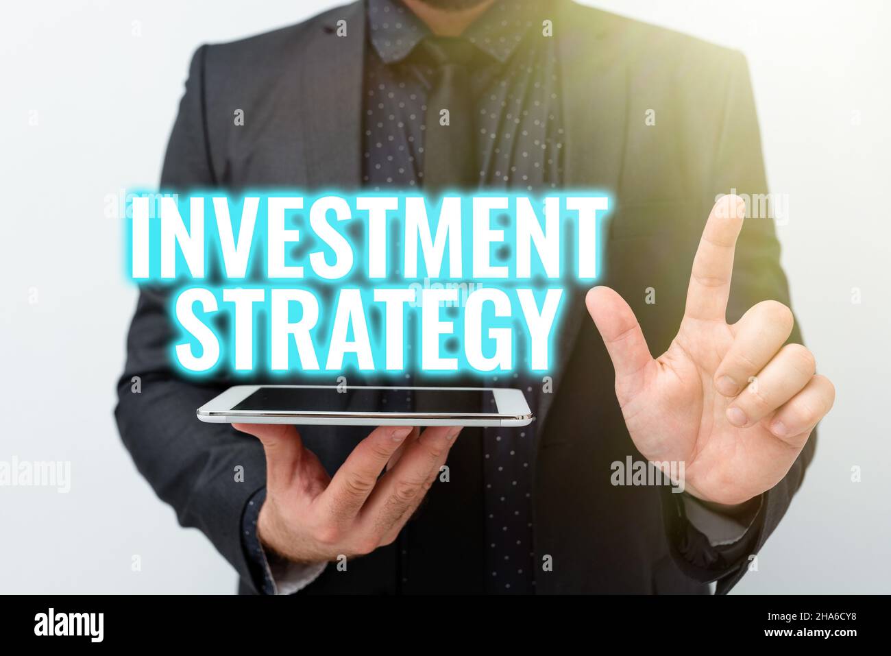 Text sign showing Investment Strategy. Internet Concept Set of Rules ...