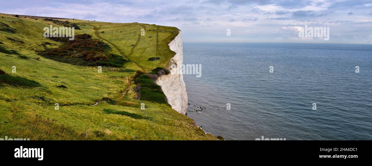White Cliffs of Dover. Close up detailed landscape view of the cliffs ...