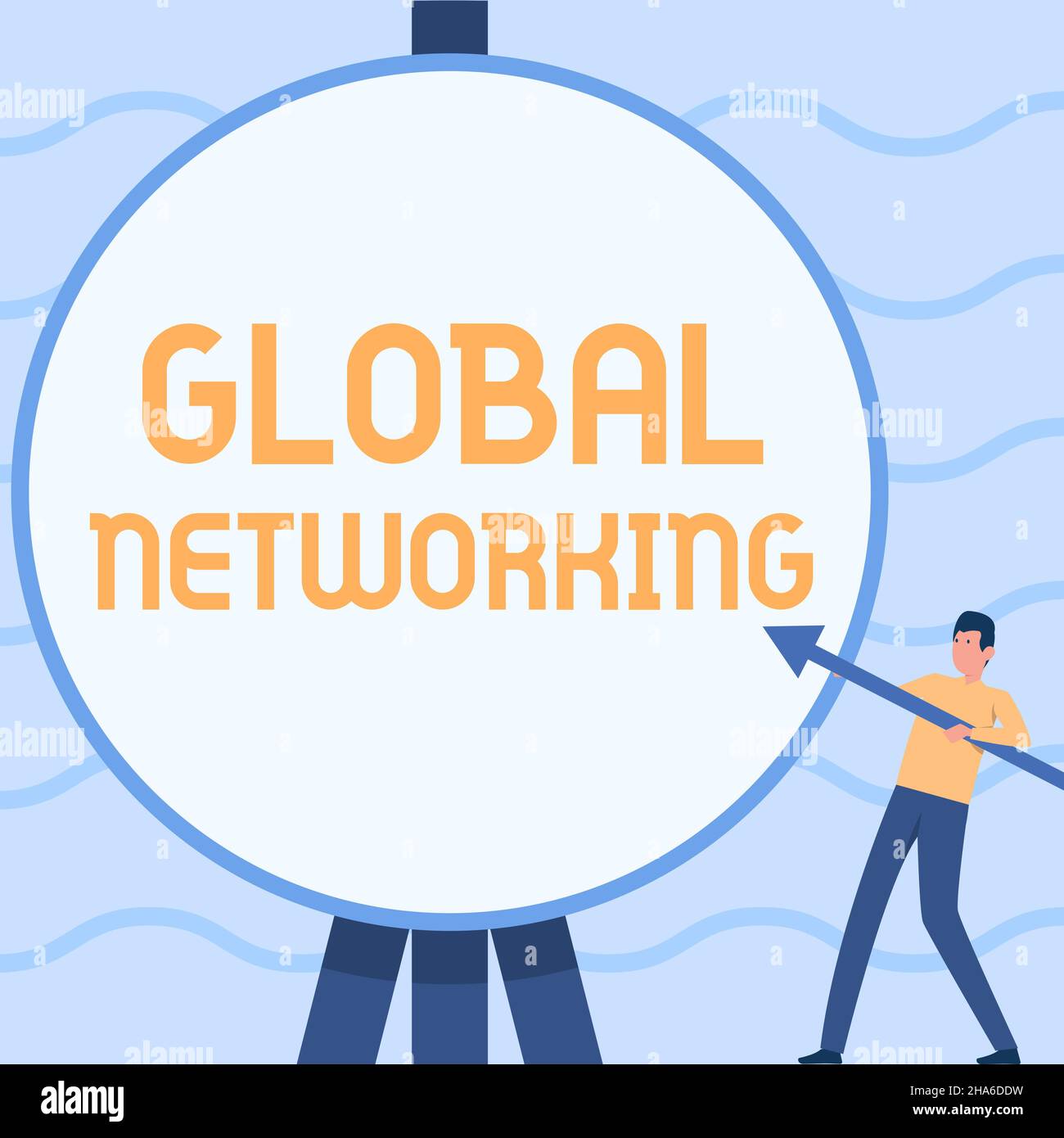 Text caption presenting Global Networking. Business overview ...