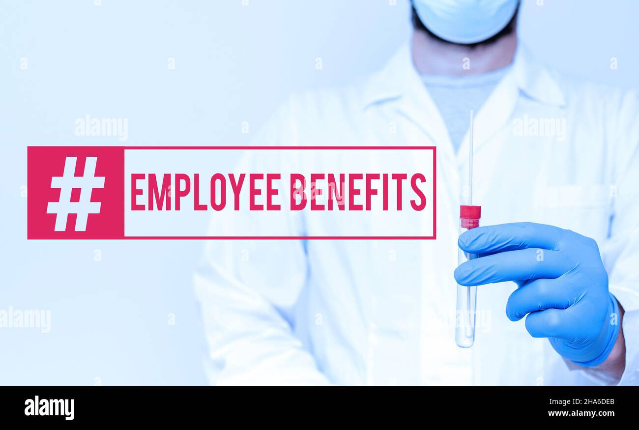 Text caption presenting Employee Benefits. Conceptual photo Indirect ...