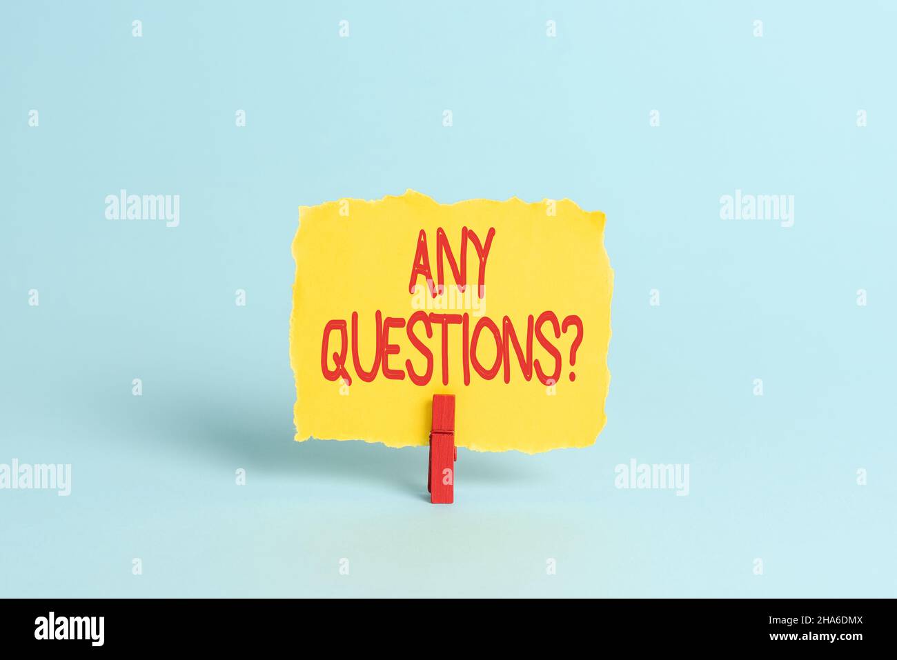 Hand writing sign Any Questions Question. Word Written on Asking for ...