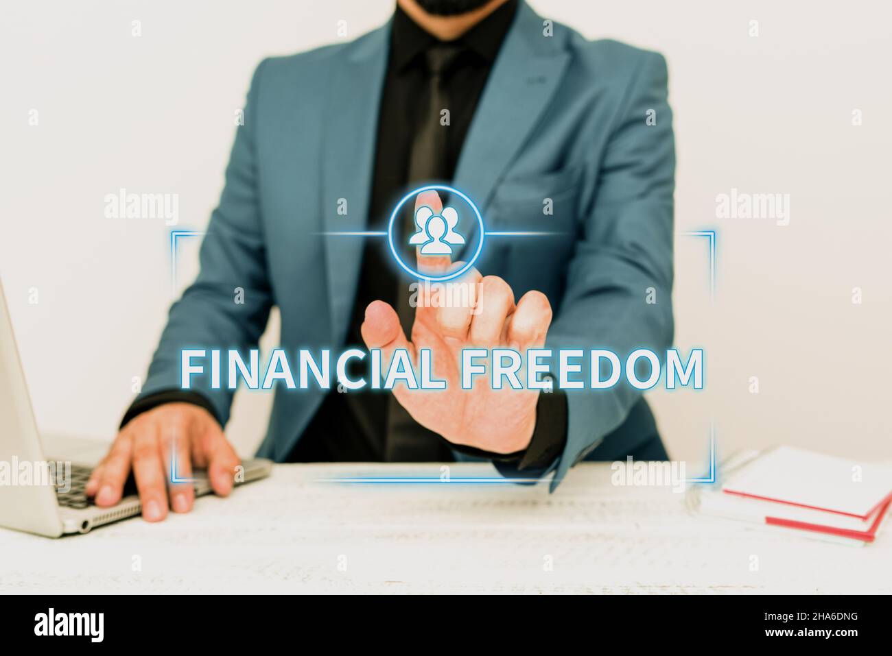 Conceptual caption Financial Freedom. Business showcase Having money ...