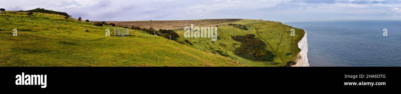 White Cliffs of Dover. Close up detailed landscape view of the cliffs ...